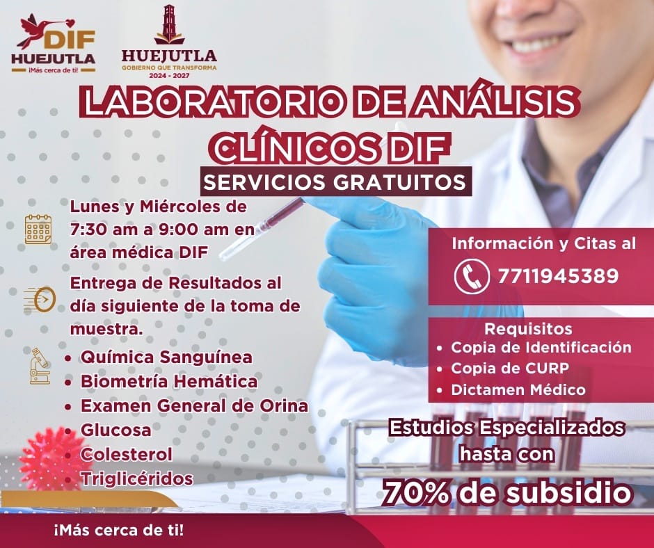 Impulsan nuevo servicio de laboratorio en el DIF Huejutla – Noticias de ...